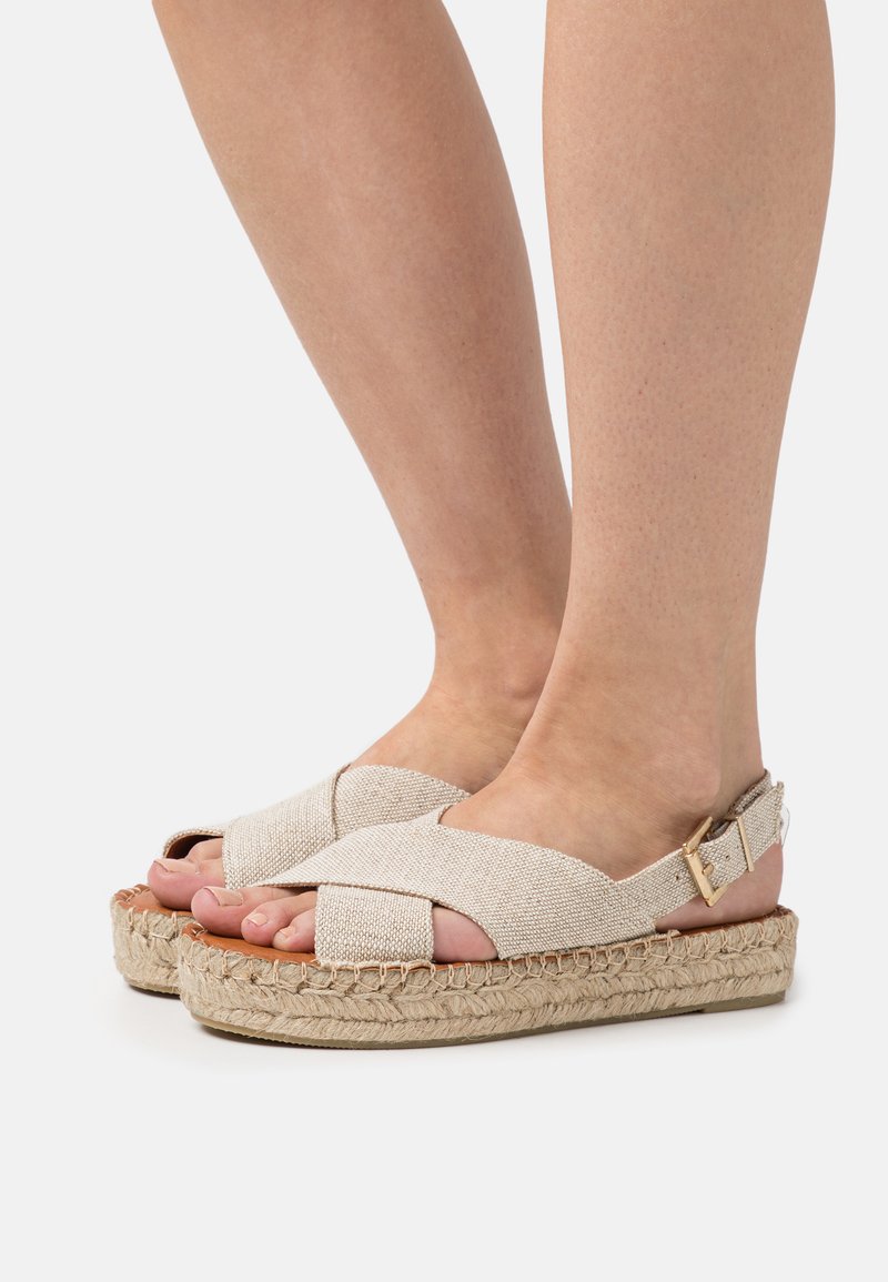 ALOHAS CROSSED PLATFORM BICOLOR - Platform sandals - stone beige/beige ...