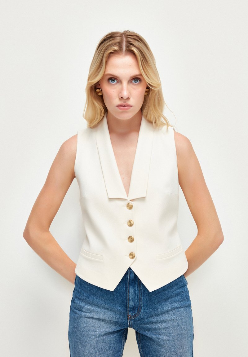 adL BUTTONED SHORT - Chaleco - vanilla/crema - Zalando.es