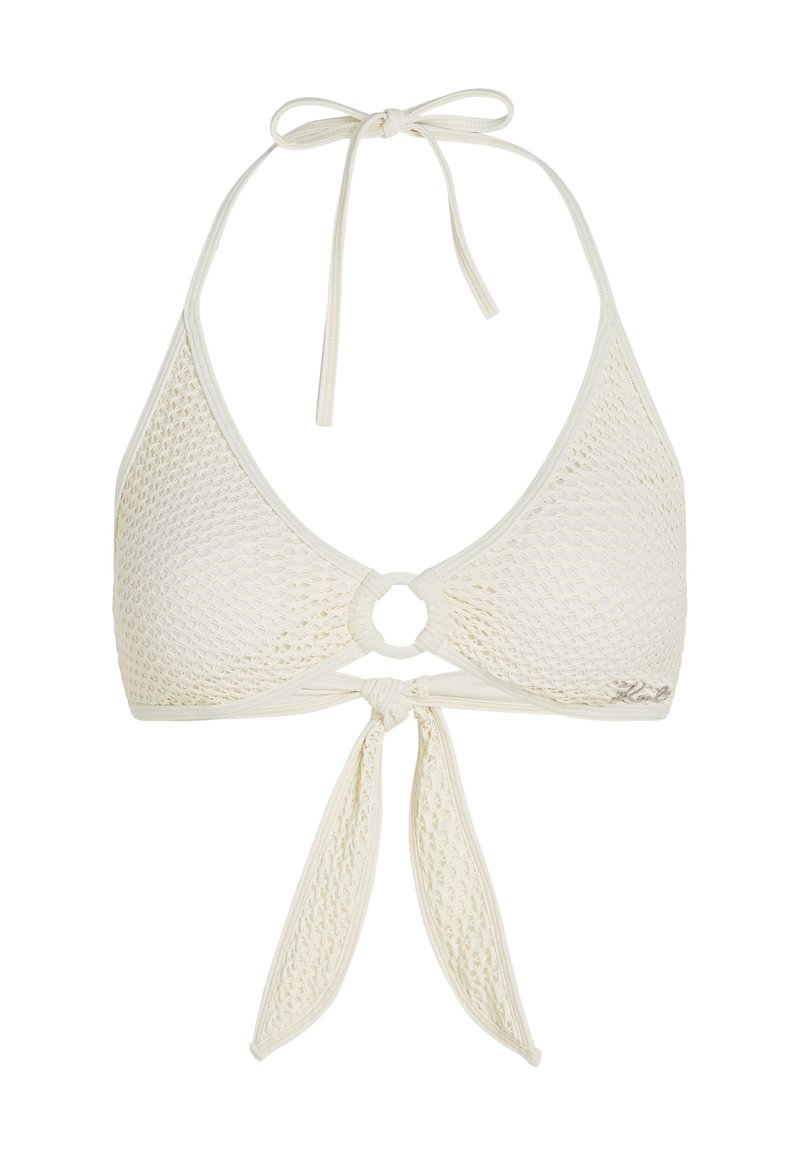 KARL LAGERFELD CROCHET TRIANGLE - Bikini top - cannoli cream/off-white ...