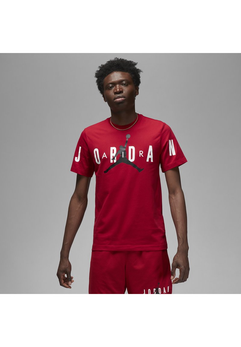 Jordan AIR STRETCH CREW - Triko s potiskem - gym red black white ...