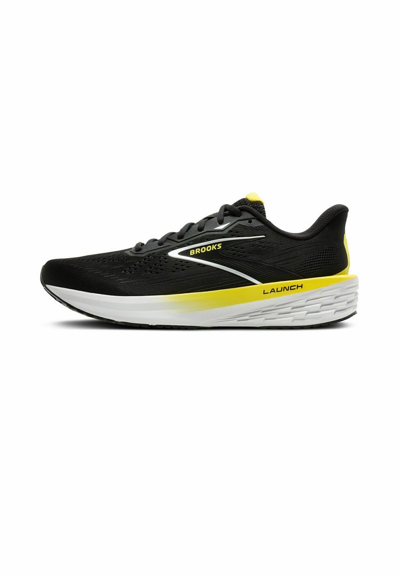 Brooks LAUNCH 12 - Walking trainers - black cyber yellow oyster/black ...