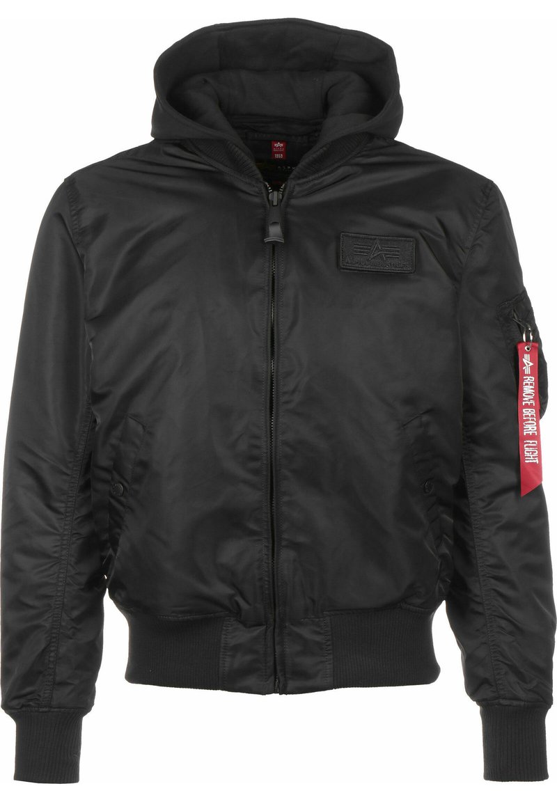 Alpha Industries MA-1 ZH BACK PRINT - Bomberjacke - black white/schwarz - Zalando.ch