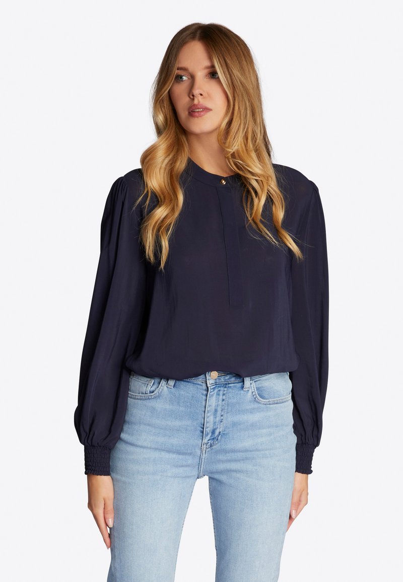 Rich & Royal SEMITRANSPARENTE - Blus - midnight blue/mörkblå - Zalando.se