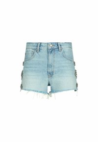 LIU JO WITH EMBROIDERED JEWELS - Short en jean - blue/denim bleu gris ...