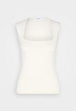 Weekday ESTI SQUARE NECK TANK - Tops - off white/balts - Zalando.lv