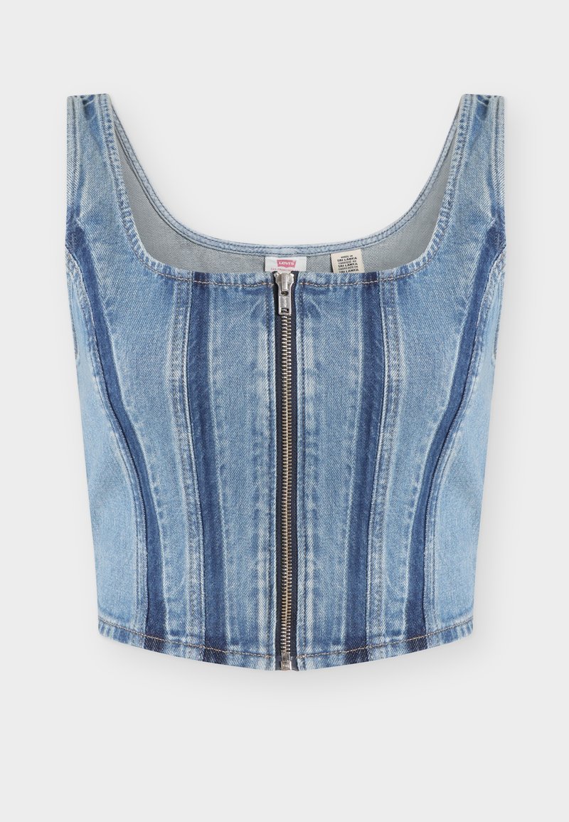 Levi's® SEAMED ZIP BUSTIER - Top - shadow/blue denim - Zalando