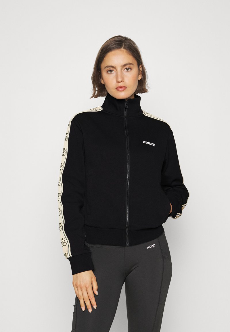 Guess BRITNEY FULL ZIP - Sweater met rits - jet black/zwart - Zalando.be