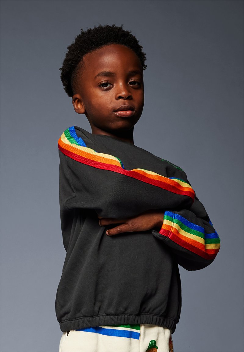 Mini Rodini RAINBOW STRIPE UNISEX - Sweatshirt - black - Zalando