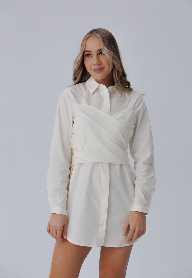 Laurella KATHEY BRIGHT - Shirt dress - off white/off-white - Zalando.ie