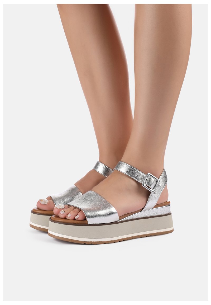 Inuovo Sandales à Plateforme Silver Slv Argenté Zalando Fr