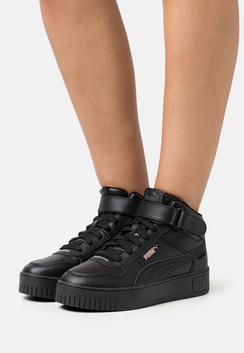 Puma CARINA STREET MID - Sneakers hoog - black/rose gold/zwart - Zalando.be