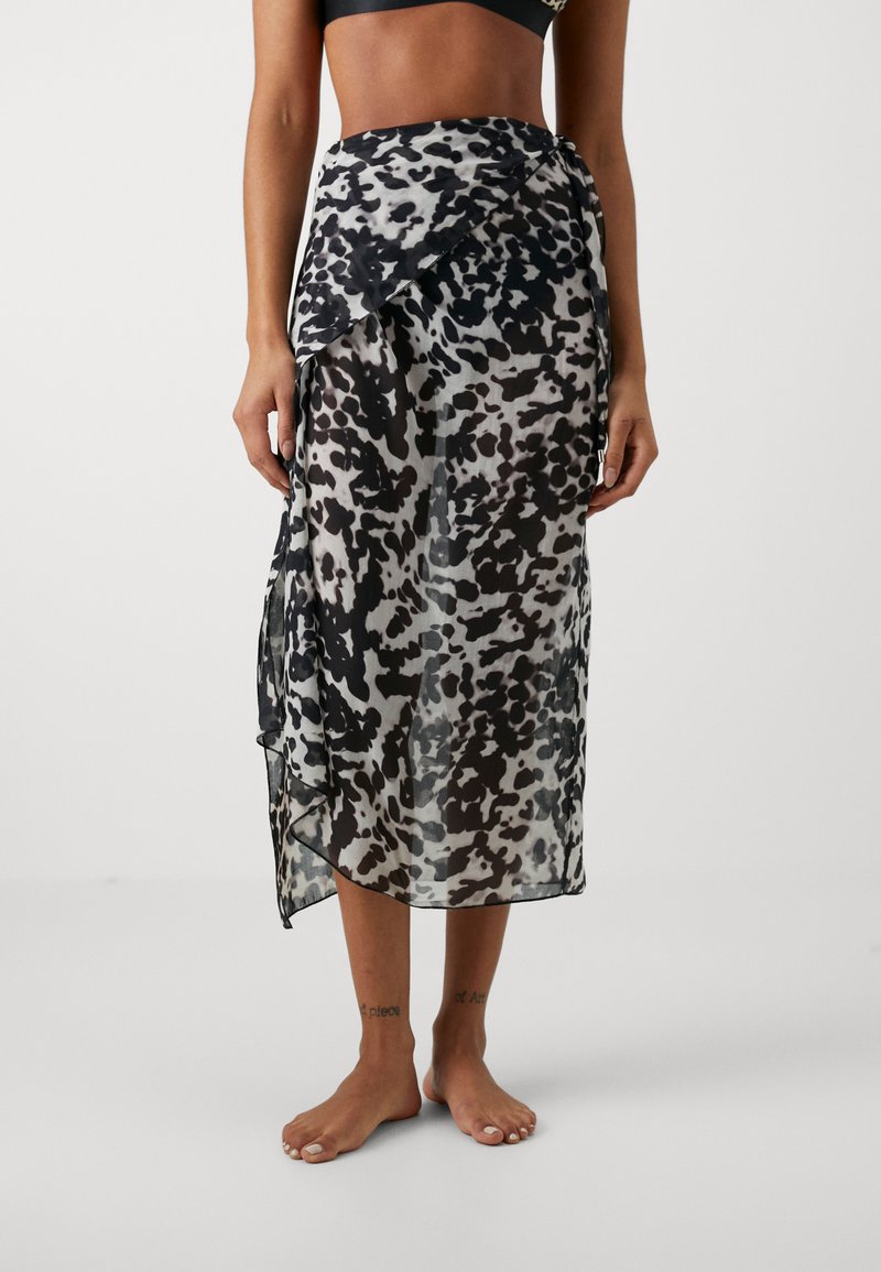 Calvin Klein Swimwear PAREO PRINT - Falda cruzada - black/white/negro ...