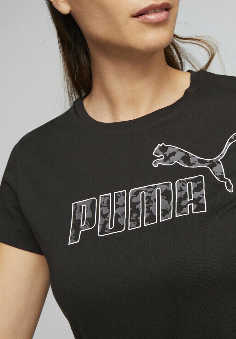 Puma Print T-shirt - black - Zalando.ie