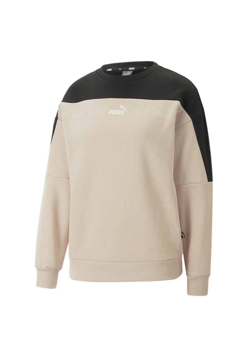 Puma AROUND THE BLOCK RUNDHALS - Sweater - rose quartz black/beige ...