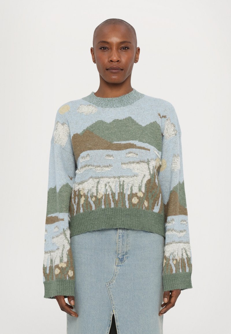 Holzweiler TINE LANDSCAPE CREW NECK - Jumper - blue/light blue - Zalando