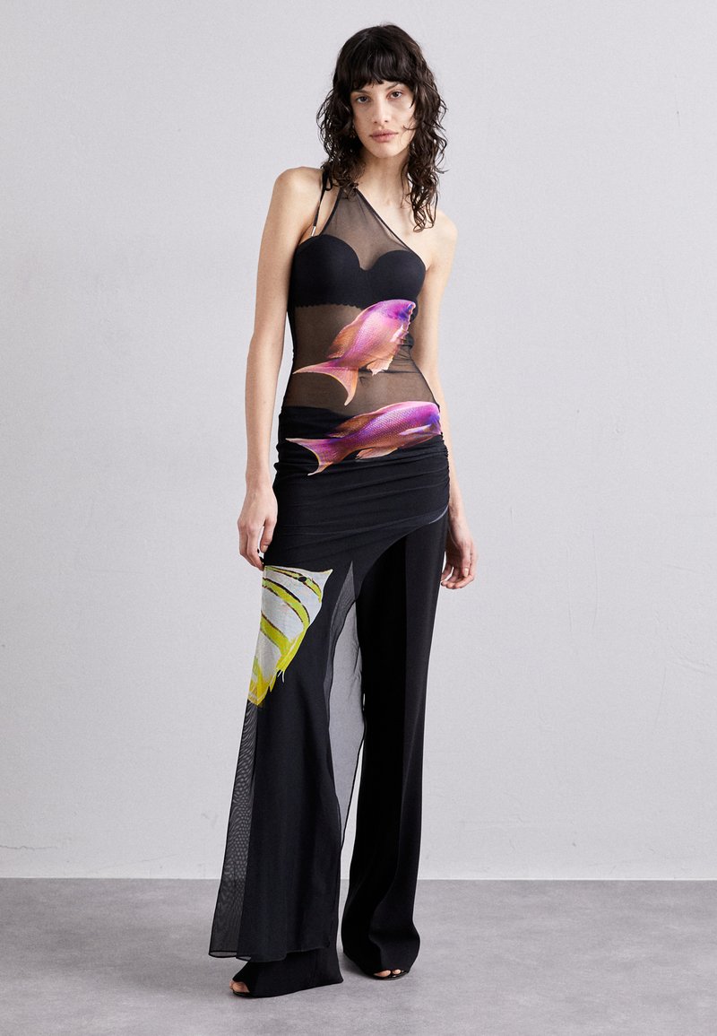 David Koma FISH SHOULDER OPEN LEG NET GOWN - Cocktailkjole - black/pink ...