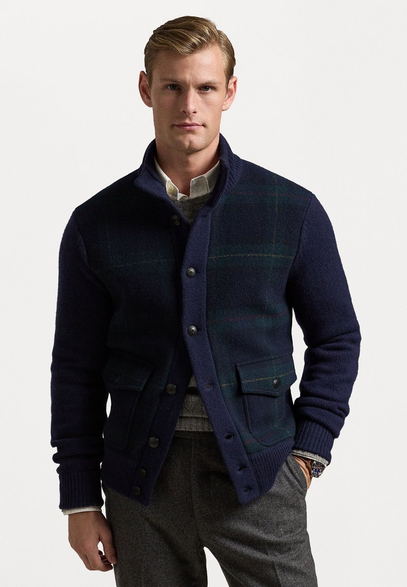 Polo Ralph Lauren THE POLO TARTAN WOOL CARDIGAN - Cardigan - hunter navy/dark blue - Zalando.ie