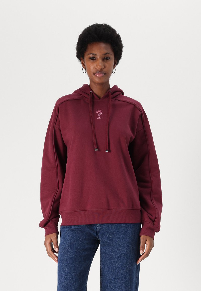 Guess HOOD ROSES TRIANGLE - Sweatshirt - burgundy rose/bordeaux - Zalando