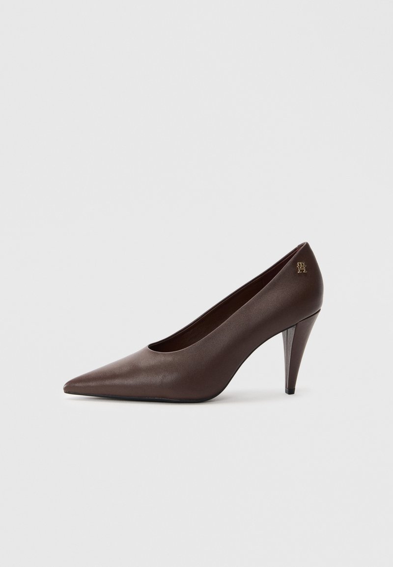 Tommy Hilfiger LEATHER TH MONOGRAM HIGH HEELS - Classic heels - rich ...