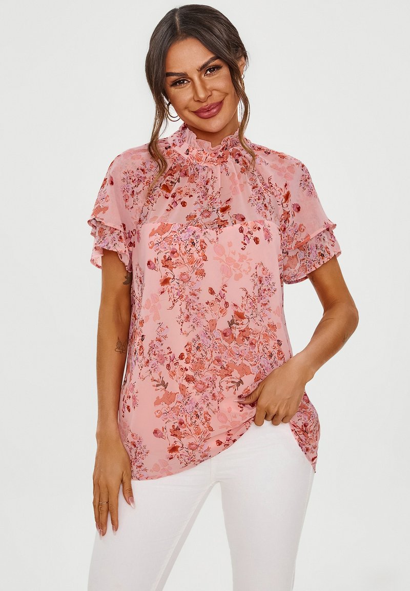 FS Collection FS COLLECTION FLORAL PRINT - Bluse - pink - Zalando.dk