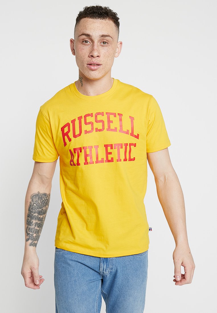 Russell Athletic Eagle R ICONIC TEE - T-shirt imprimé - yellow/red ...