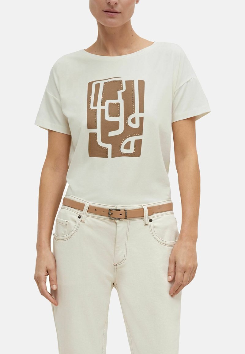 comma T-Shirt print - weiß - Zalando