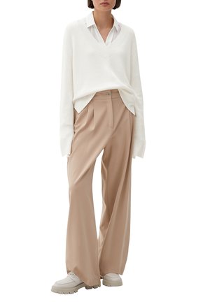 comma MIT MUSTER-DETAIL - Strickpullover - wollweiß/weiß - Zalando.de