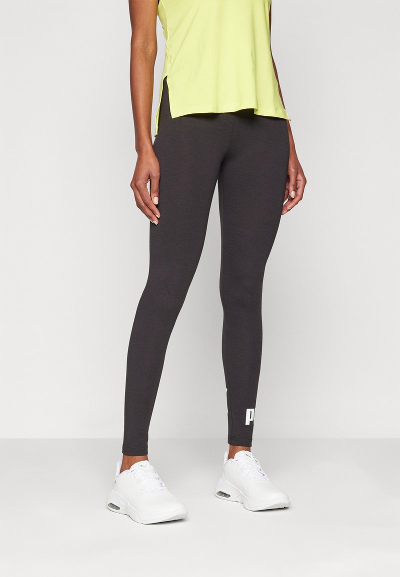 Puma LOGO LEGGINGS - Tights - black/sort - Zalando.dk