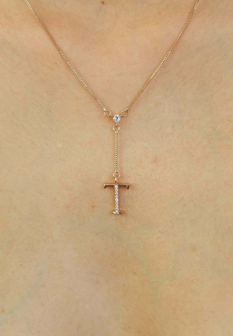 Be Sunset INITIAL ALPHABET LETTER T - Collier - rose gold-coloured/rose ...