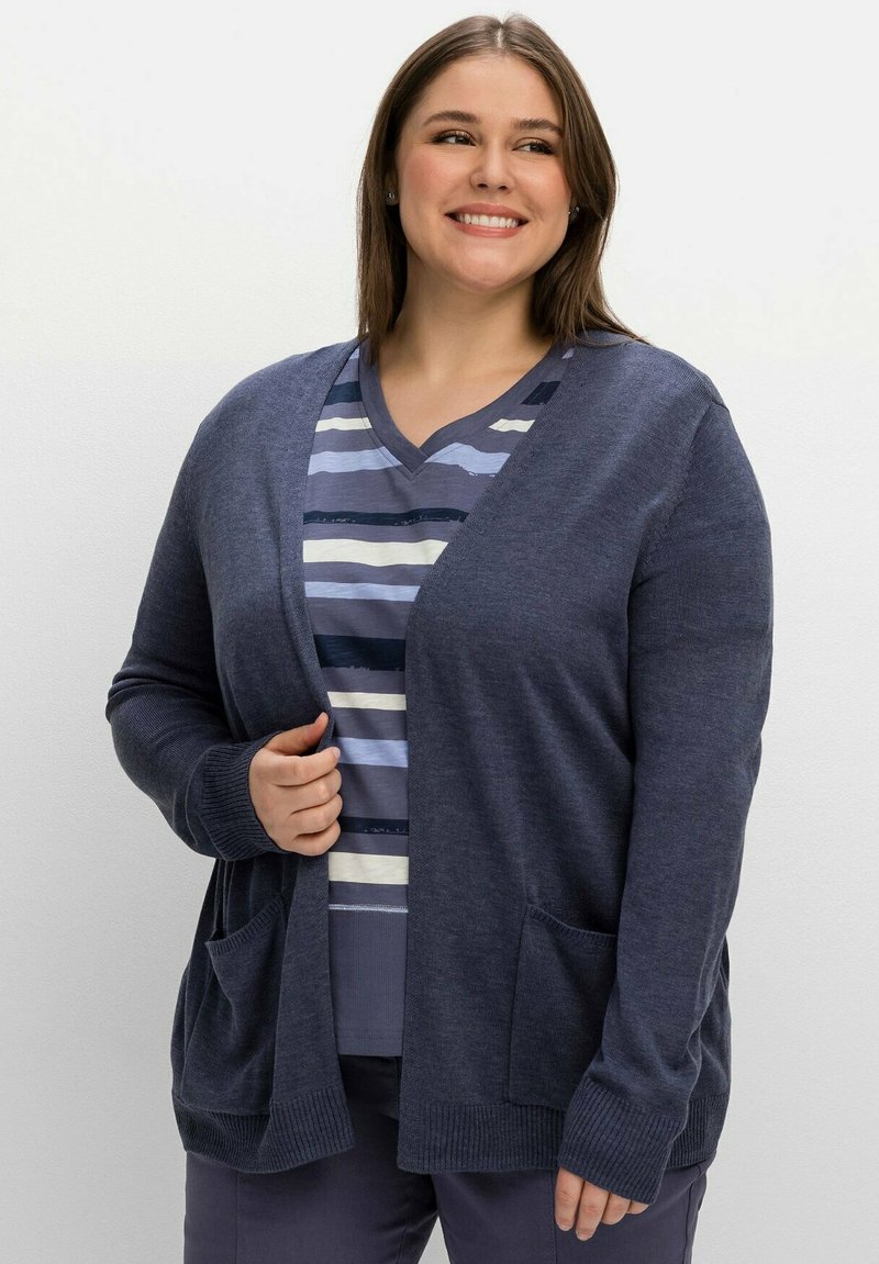 Sheego Strickjacke - indigo meliert/blau-meliert - Zalando.ch