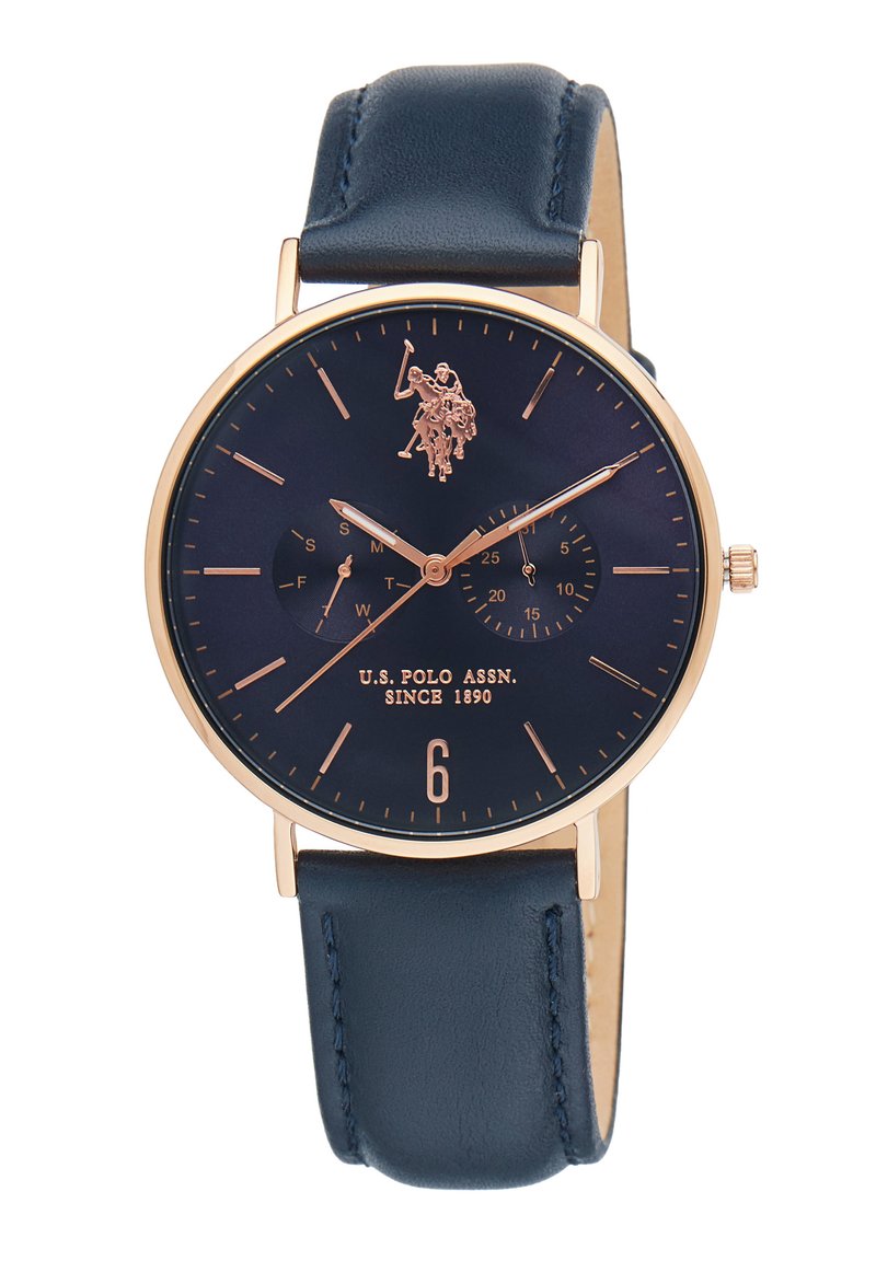 U.S. Polo Assn. ATTITUDE LEATHER - Montre - rose gold blue/rose doré - ZALANDO.FR