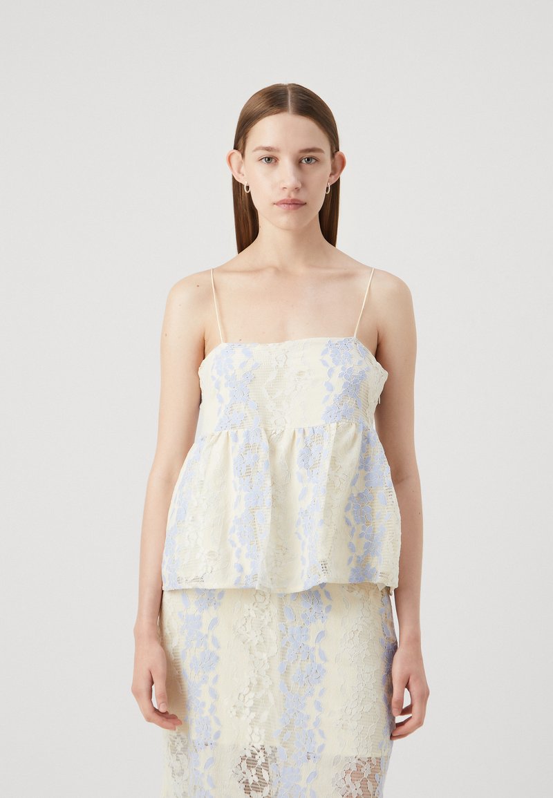 Object OBJBOBBI SINGLET - Top - sandshell/brunnera blue/beige - Zalando.dk
