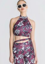 Gianni Kavanagh CROPT UNDER HALTER NECK - Blouse - burgundy/paars ...