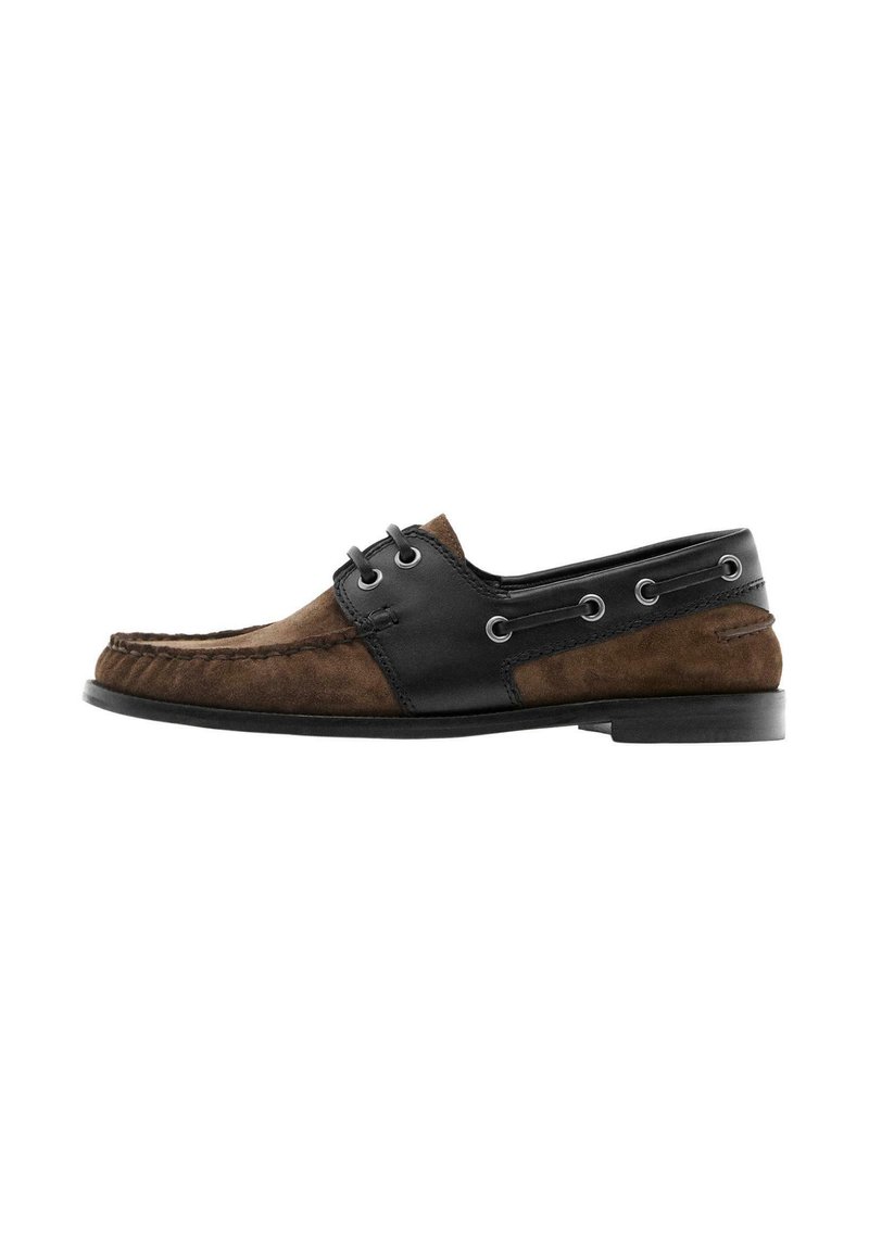 Massimo Dutti CONTRAST DECK - Boat shoes - dark brown/tmavě hnědá ...