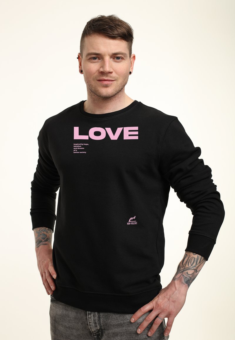 Henry Tiger NON VIOLENCE LOVE - Sweatshirt - jet black/black - Zalando