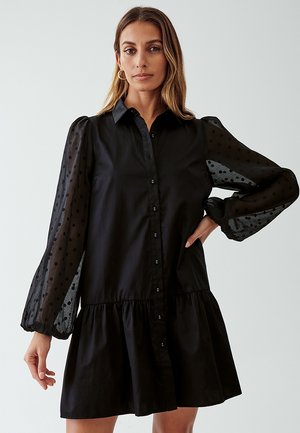 Koton ACCESSORY DETAIL PUFF SLEEVE PLEATED - Abito a camicia - black ...