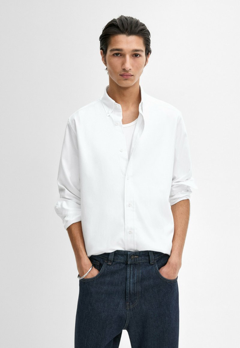 Massimo Dutti MELANGE - Shirt - white - Zalando.co.uk