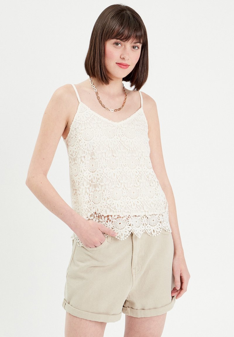 Cache Cache IN MAKRAMEE-OPTIK - Top - ecru/crema - Zalando.es