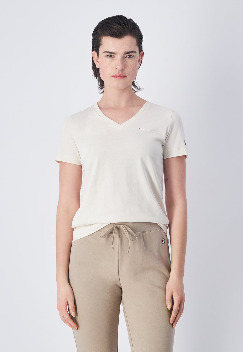 Champion V NECK ICONS - Camiseta básica - beige - Zalando.es