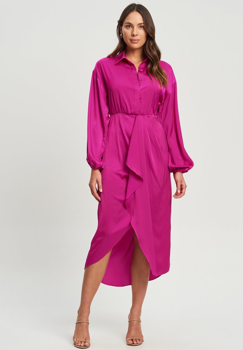 TUSSAH LANI MIDI - Blusenkleid - hot pink/rosa - Zalando.de