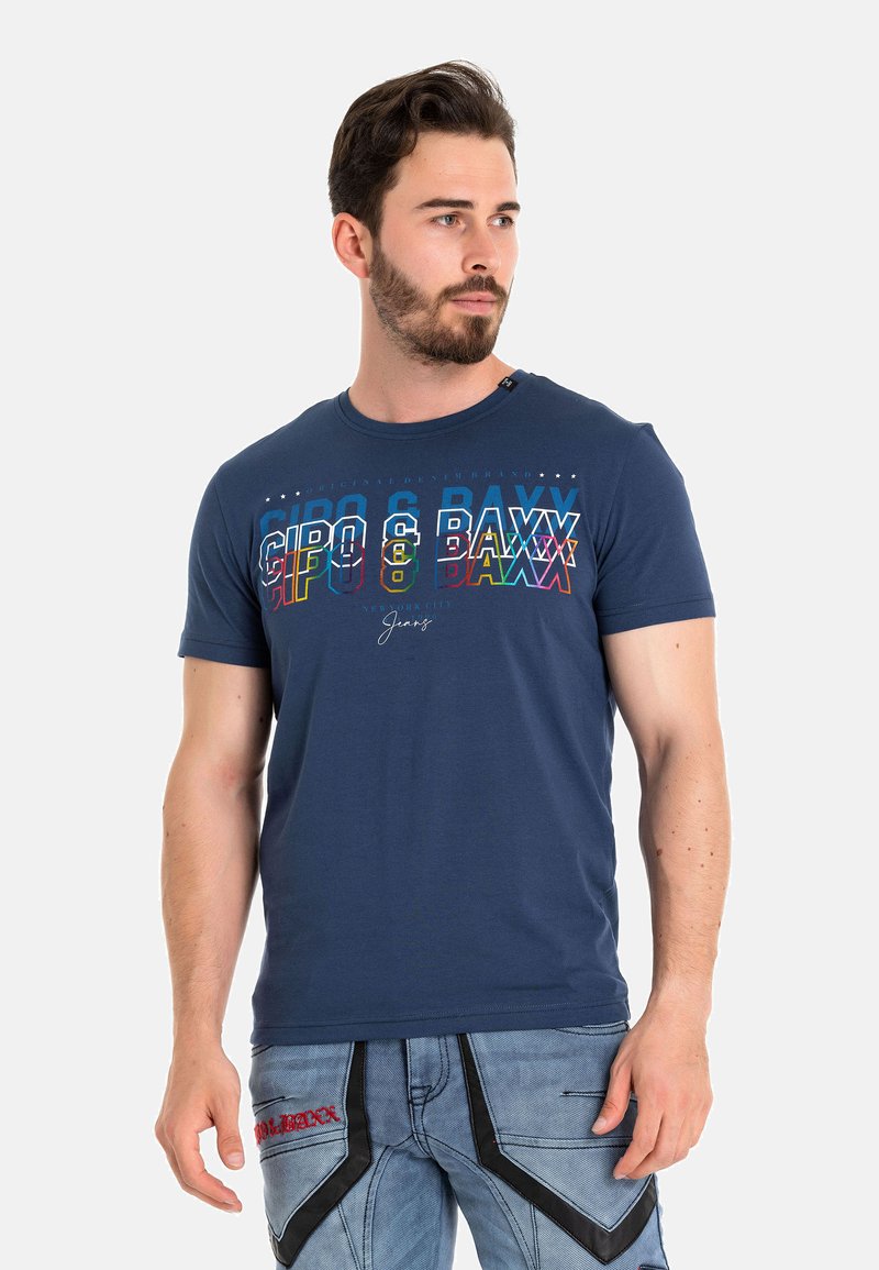 Cipo & Baxx T-Shirt print - blauw/blau - Zalando.de
