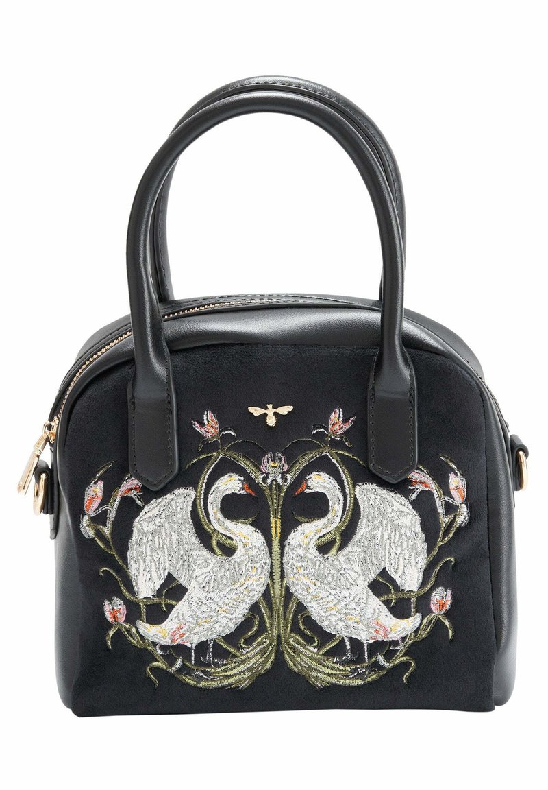 FABLE ENGLAND ELOISE MINI BOWLING EMBROIDERED SWAN - Handbag - black ...