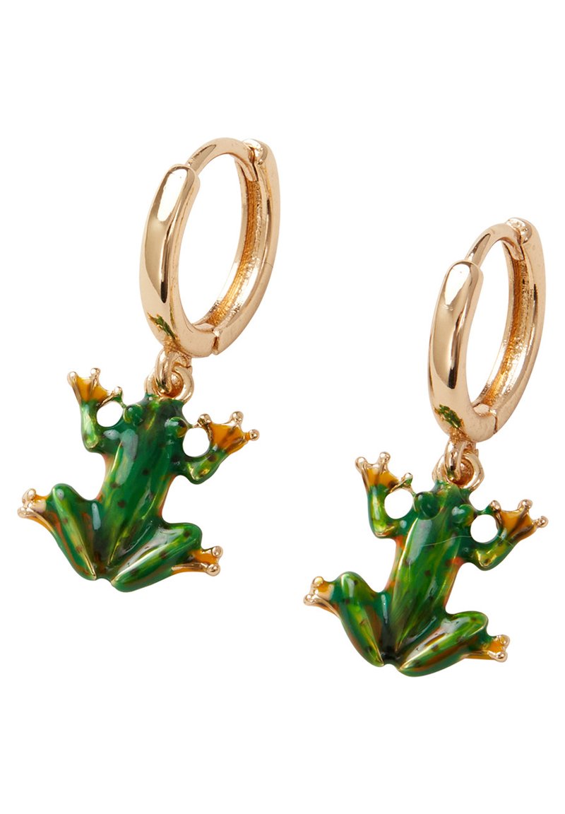 FABLE ENGLAND ENAMEL FROG HUGGIE - Pendientes - green/verde - Zalando.es