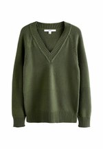 Next V-NECK - Jumper - khaki green/green - Zalando.de
