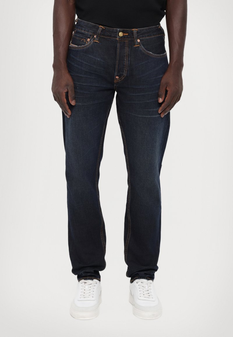 Evisu LOGOS MULTI POCKET - Slim fit jeans - dark blue denim/dark-blue ...