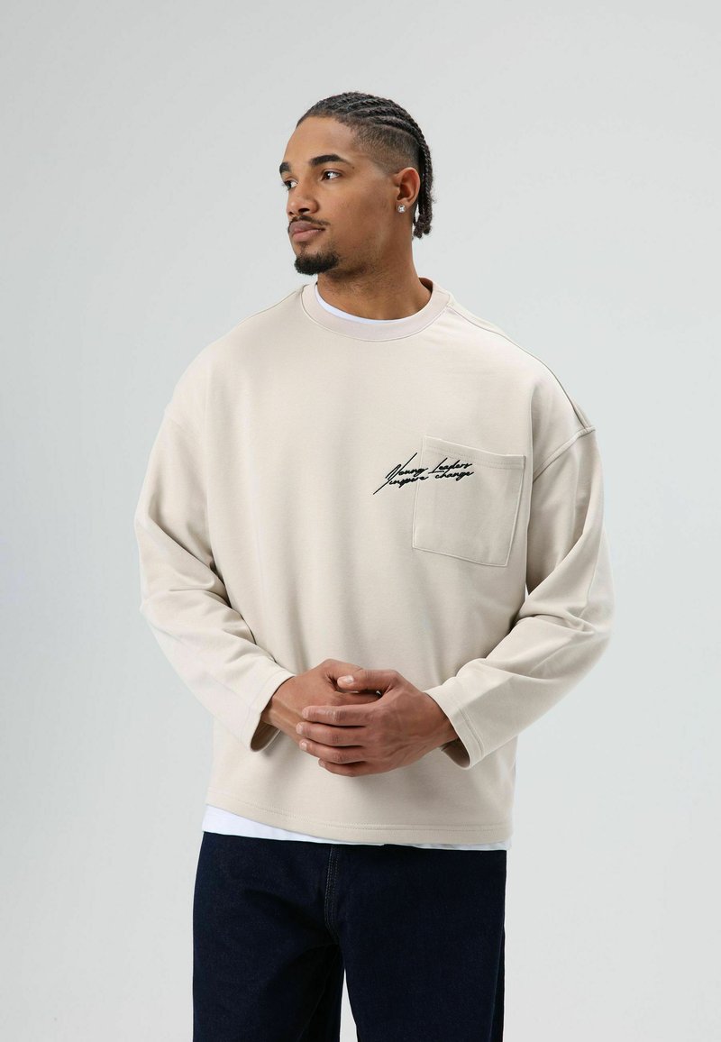Lucy & Sam CREW NECK - Langarmshirt - stone/stein - Zalando