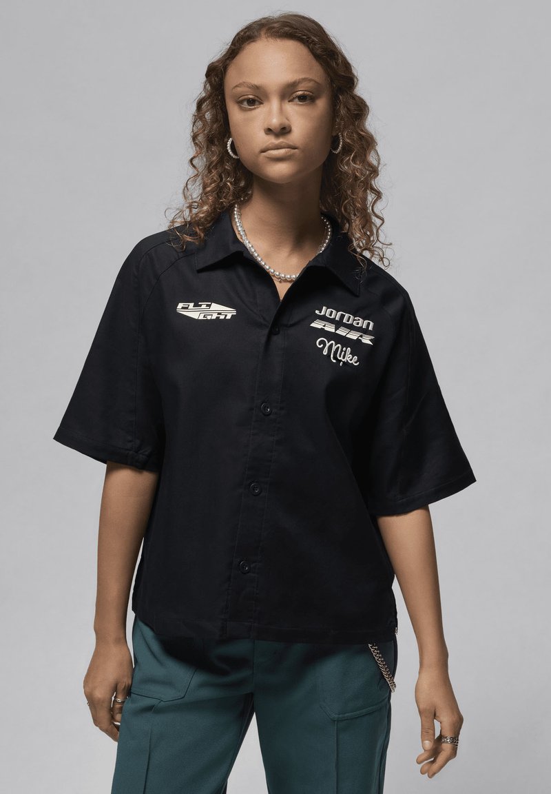 Jordan Button-down blouse - black black/black - Zalando