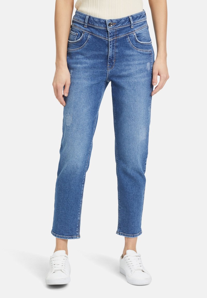 Betty & Co HIGH WAIST IN DESTROYED LOOK - Vaqueros slim fit - blauwe ...