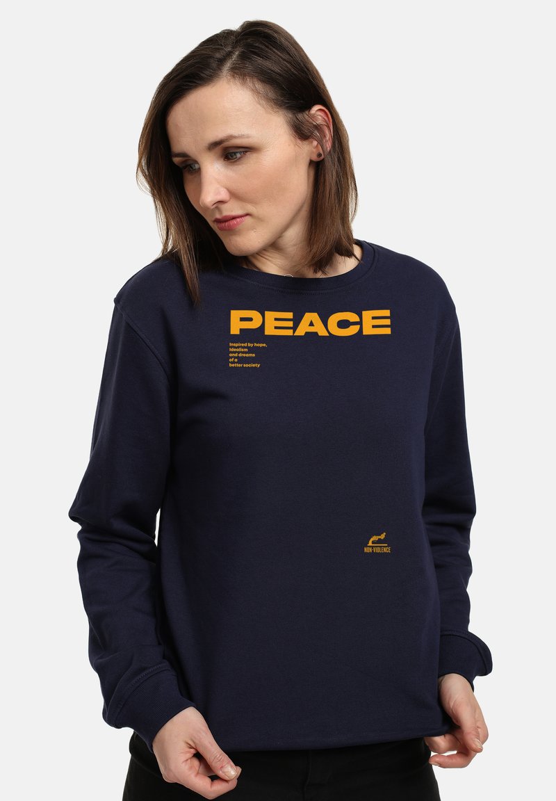 Henry Tiger NON VIOLENCE PEACE - Sweatshirt - oxford navy/dunkelblau ...