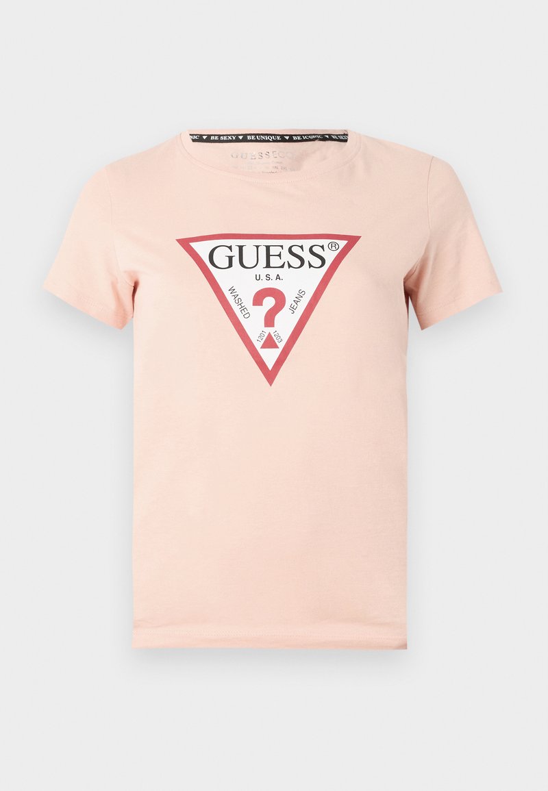 Guess ORIGINAL TEE - Print T-shirt - peach creme/light pink - Zalando.co.uk